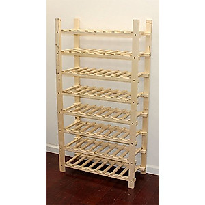 DisplayGifts Stackable Wine Rack Wooden Stand, WN60-Q2 (120 Bottle Capacity: 8 Rows)