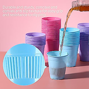 JMU 50Pcs Small Plastic Dental Cups 5 oz Blue Plastic Cups Disposable Drinking Cups, Rinse Cups, Bathroom Cups, Party Cups