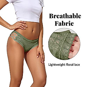 Mirgoo Women Lace Cheeky Panties Criss Cross Low Rise Underwear 4 Pack (as1, alpha, s, regular, regular, Multi1(4 Pack))