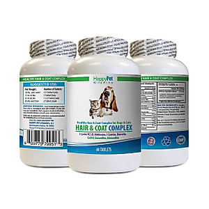 Dog Skin Care Supplements - PET Hair and Coat Health - for Dogs and Cats - Immune Booster - Itch and Hotspot Relief - Vitamin d for Dogs - 1 Bottle (60 Tabs)