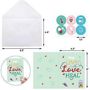 Thank You Nurse Cards 36 Pack Medical Appreciation Cards Healthcare Workers Nurses Week Cards Thank You Doctor Cards with Envelopes and Stickers