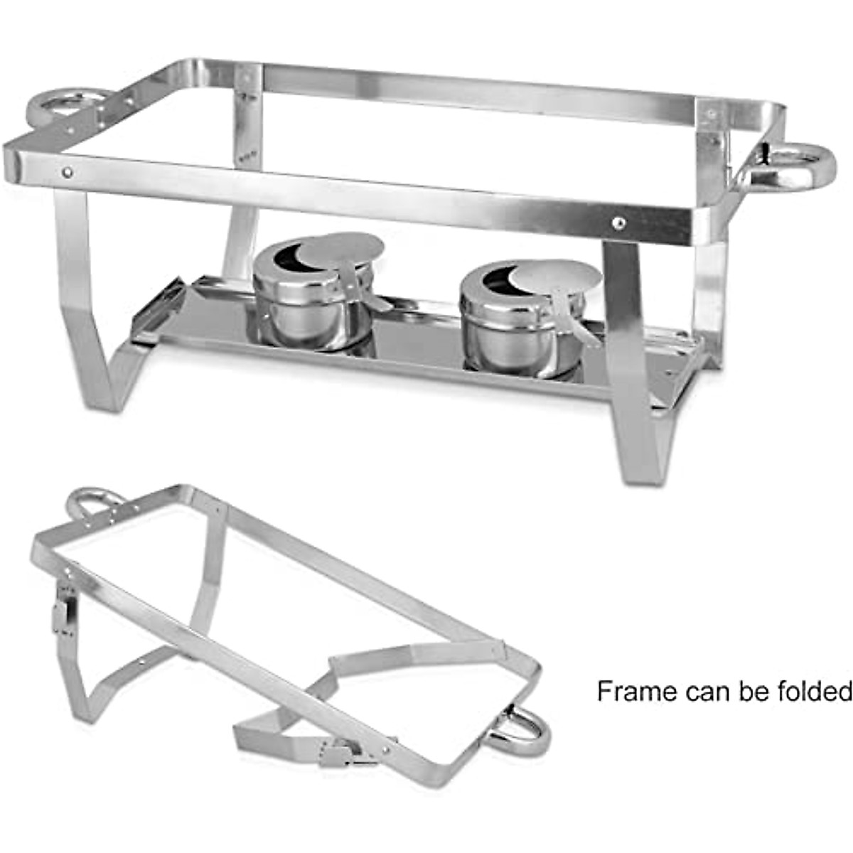 Stainless Steel Food Warmer Buffet Dish Catering Pan, Buffet Heater Stainless Steel Chafing Dish with Food Pans Fuel Holders, for Catering Buffet (Three Grid) (Single Grid)