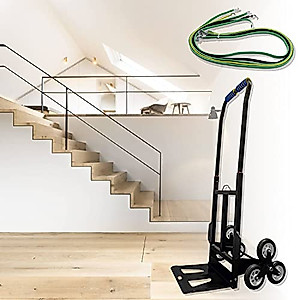 HTTMT- Portable Stair Climbing Folding Cart Climb Hand Truck Dolly All Terrain Stair [P/N: ET-TOOL043-BK]