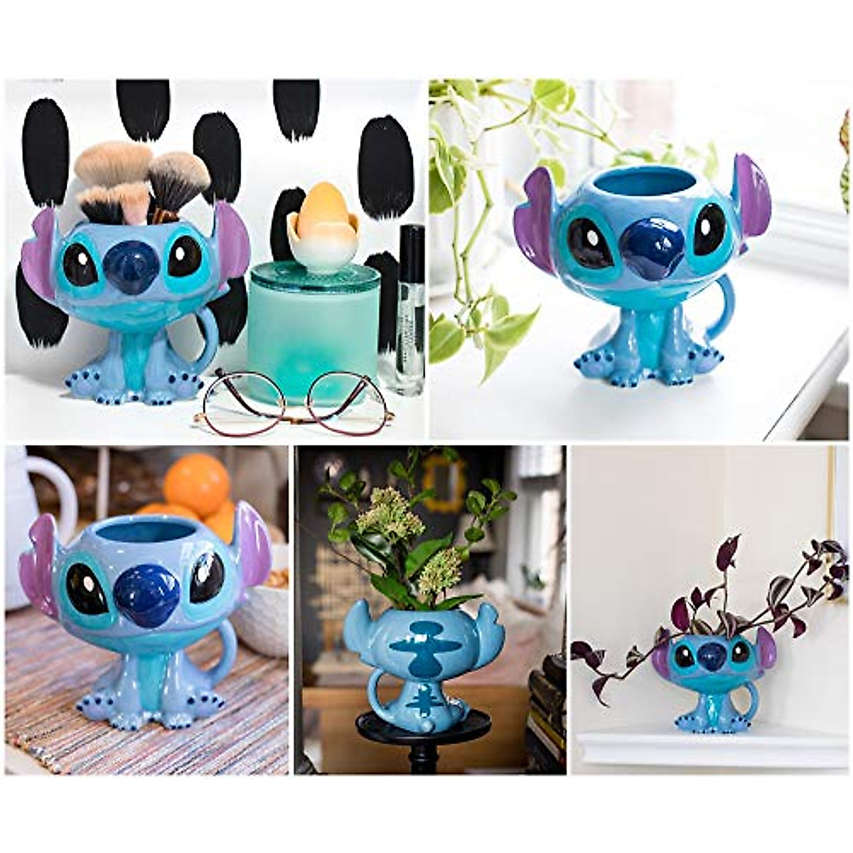 Disney Lilo & Stitch 3D Sculpted Ceramic Coffee Mug | Official Kitchen Accessories | Collectible Drinkware For Home Kitchen Bar Set | Holds 15 Ounces