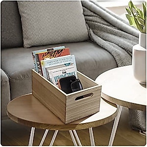 Sorbus Unfinished Wood Crates - Organizer Bins, Wooden Box for Pantry Organizer Storage, Closet, Arts & Crafts, Cabinet Organizers, Containers for Organizing (3 Pack)