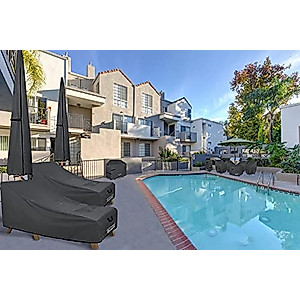 ULTCOVER Patio Umbrella Parasol Cover - 600D Waterproof Outdoor Offset Banana Style Umbrella Cover - Fits Cantilever Offset Umbrella 12-14 Feet, Black