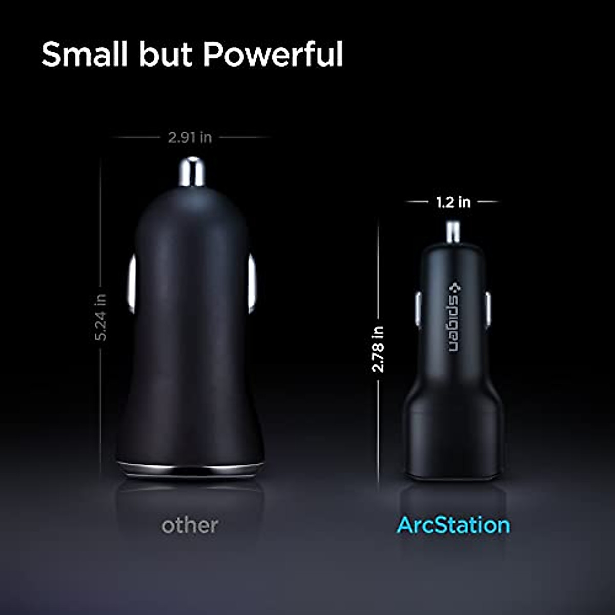 Spigen USB C Car Charger, 65W Dual USB Car Charger Fast Charge (PD 3.0 45W + 20W) Type C Car Adapter for iPhone 14 13 Pro Max SE 2022 12 Mini Pixel MacBook Air iPad Galaxy S23 S22 S21 Ultra Plus Note