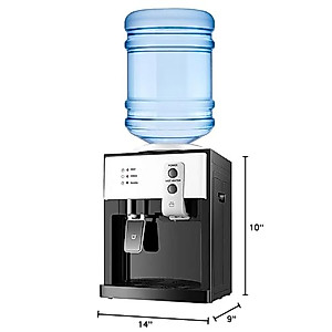 SNKOURIN Top Loading Water Cooler Dispenser, Water Dispenser for 5 Gallon Bottle, 3 Temperature Settings,Hot & Cold Water Cooler Dispenser for Home Office Coffee Tea Bar Dormitory,White