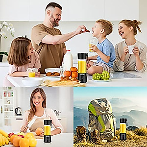 Portable Blender,Travel Blender,Mini Blender,Personal Mixer Fruit Rechargeable with USB,380ml,Fruit Juice for Great Mixing(Black)