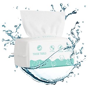 Tahoe Trails Disposable Face Towel, Soft Dry Wipe, Lint Free, Dry Wet Use for Sensitive Skin, 80Count Cotton Facial Tissue, Makeup Removing, Surface Cleaning 5.91 * 7.87inch, 80