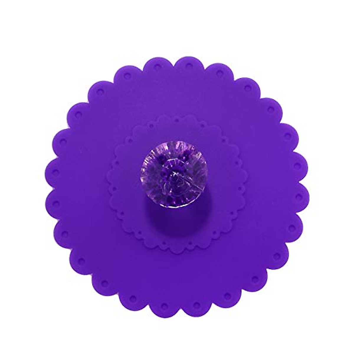 QUUPY 8PCS 10.5CM/4.1 in Sealed and Leak-proof Silicone Glass Cup Cover Cute Flowers Shape Coffee Anti-dust Beverages Lids with PVC Transparent Diamond (Color Random)