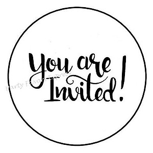 1.5" Inch You're Invited Stickers - Wedding Stickers - Happy Birthday Stickers Envelope Seals Labels - D #AA61RK (90 Pcs)