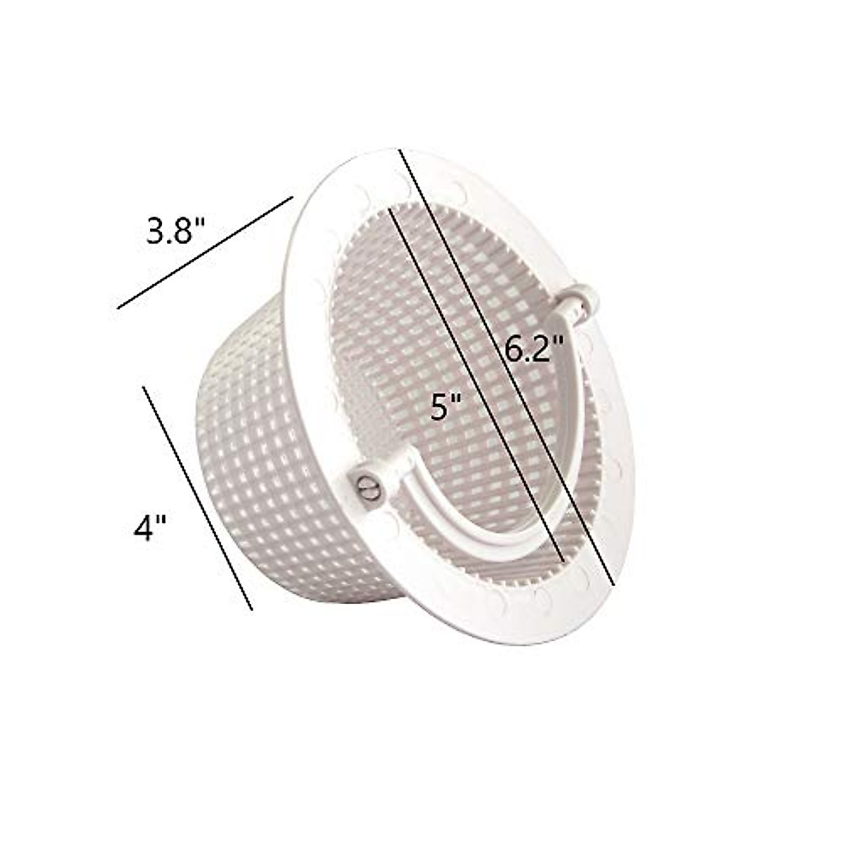 FibroPool Swimming Pool Skimmer Basket with Handle (2 Pack) Replacement Strainer for Leaves and Debris - Compatible with Above Ground Pools