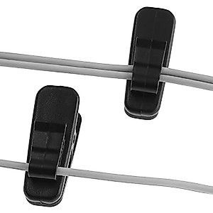 Bonsicoky 24 Pack Clips for Earphone Wire, Headphone Mount Cable Clothing Clip Use for Fixing Earphone/Microphone Cord (Black)