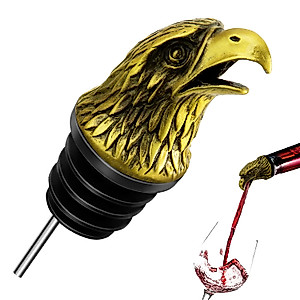 Lion Wine Pourer for Wine Bottles, Stainless Steel Animal Bar Liquor Bottle Pourer Liquor Pour Spout for Liquor Bottles, Speed Pourer Wine Areator Spout Bottle Pourer for Alcohol (Eagle Head)