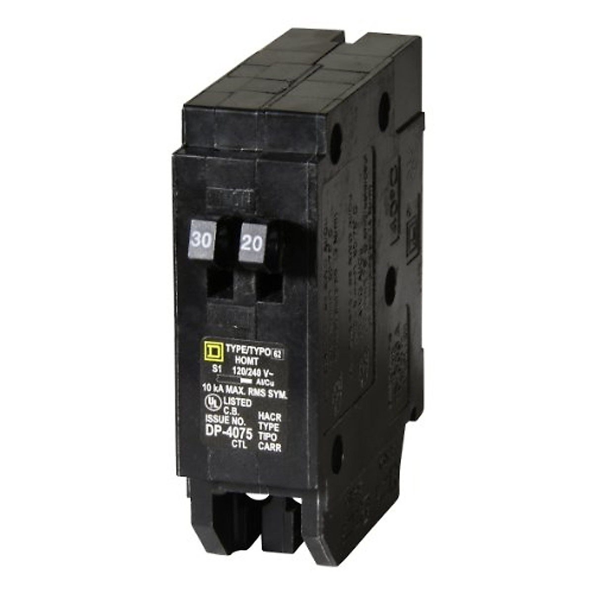 Square D - HOMT3020 Homeline 1-30-Amp 1-20-Amp Single-Pole Tandem Circuit Breaker