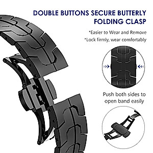 WINGLE for Galaxy Watch 5 Band Pro 45mm 44mm, Galaxy Watch 6 Band Classic 47mm 43mm 44mm 40mm, Samsung Galaxy Watch 4 Band Classic 46mm 42mm for Men Galaxy Watch 3/Gear S2 20mm Metal Bands, Black