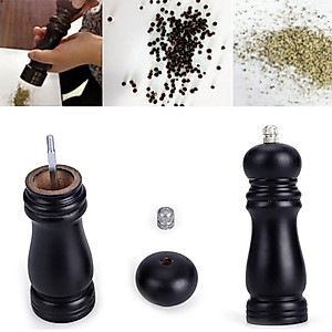 ccHuDE Wooden Pepper Grinder Mills Wood Salt Shaker Refillable Salt Pepper Mill Coarseness Grinder Professional Manual Spice Shaker for Kitchen
