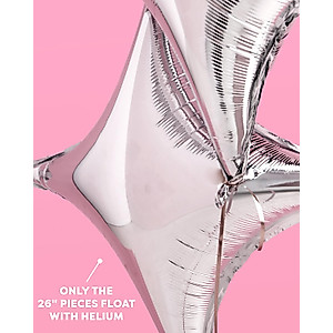 xo, Fetti Silver Sparkle Foil Birthday Balloon - 6 pc | Bday Party Decorations, Bachelorette, Anniversary, Graduation