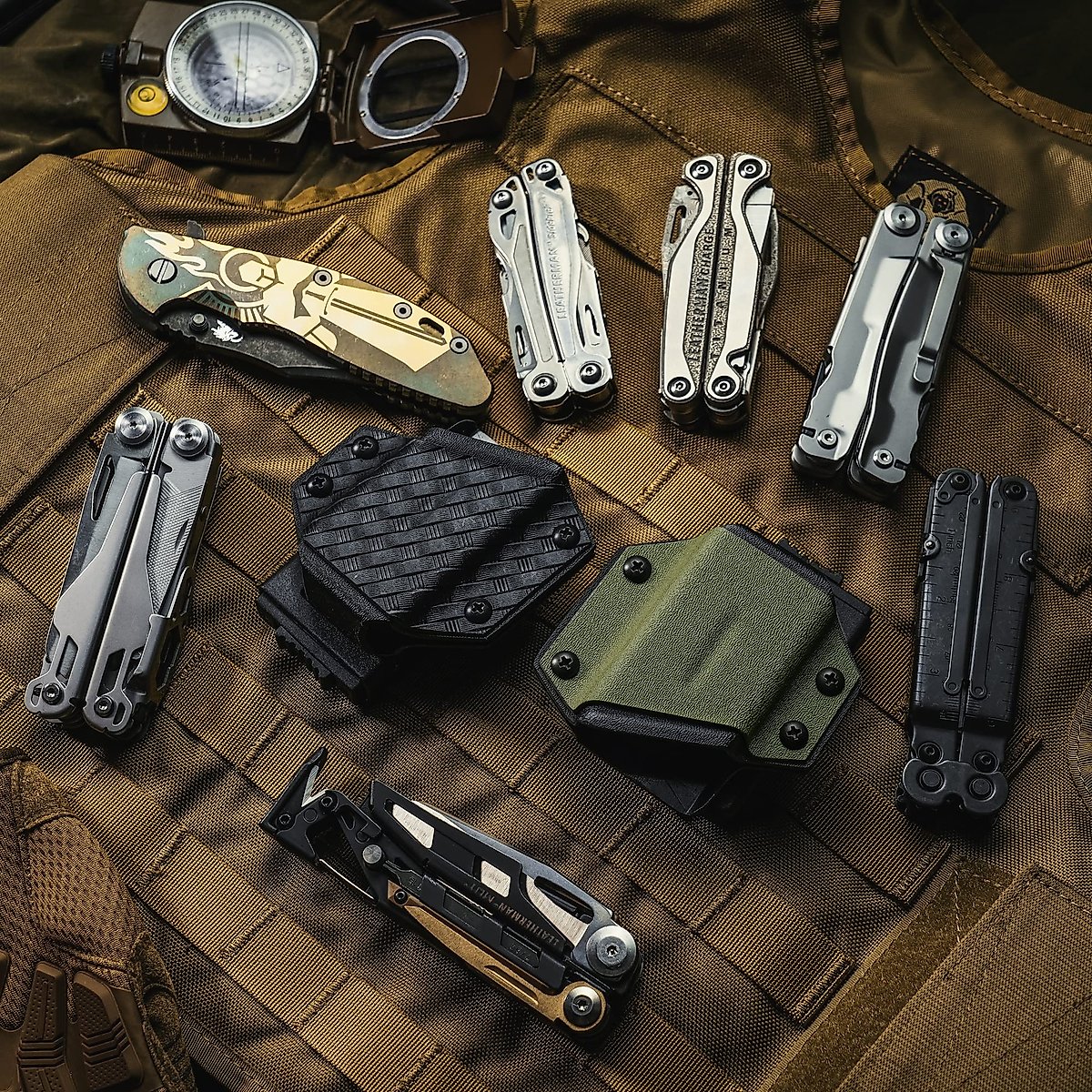 TACTICAL GEEK TX1Multi-Tool Sheath, EDC Multi Tool Sheath Holder Holster, Adjustable Sheath with Back Clip for Belt, Multi-Tool not Included (Green)
