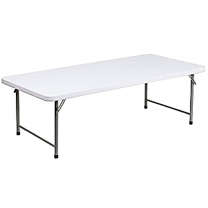 Flash Furniture Paige 4.93-Foot Kid's Granite White Plastic Folding Table