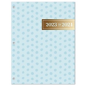 2023-2024 Office Depot® Brand Fashion Monthly Academic Planner, 8-1/4" x 10-3/4", Leaves Blue, July 2023 to June 2024, NS81022L