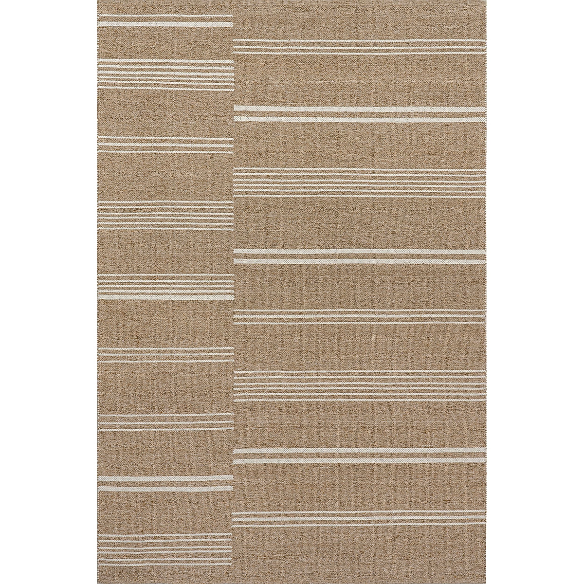 Rugs USA x Lauren Liess Birchwood Reversible Striped Wool Area Rug, 9' x 12', Sand