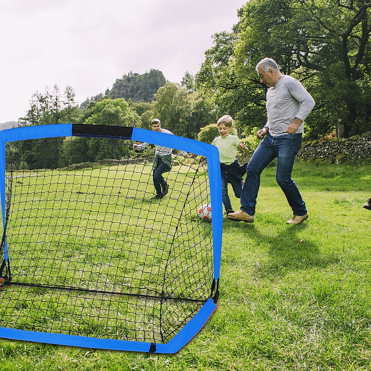 WEKEFON Backyard Soccer Goals - Portable Kids Soccer Net Set of 2-3.6'x2.7' - Pop Up Folding Indoor + Outdoor Goals with Carry Bag - Easy Assembly and Compact Storage