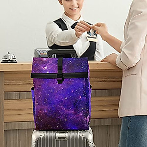 JHKKU Starry Sky Roll Top Backpack Laptop Work Travel College backpack Waterproof Anti Theft for Men Women Fits 15.6 Inch Laptop