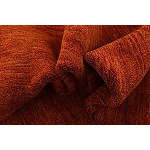 Unique Loom Solid Gava Collection 100% Natural Twisted Wool Modern Terracotta Area Rug (8' x 12')