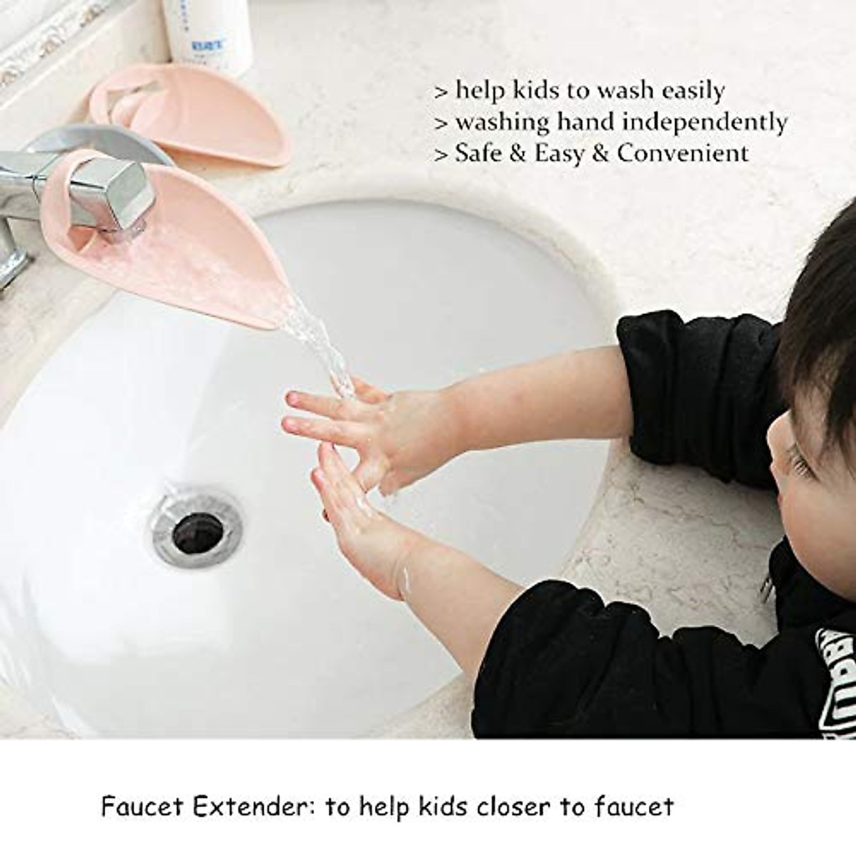 Faucet Extender - Sink Handle Extender, Safe Fun Bathroom Hand-Washing Solution for Babies, Toddlers, Kids, Teach Your Kids Good Sanitation Habits(Grey)