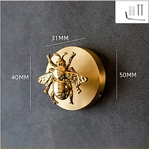 MFYS Brass Bird Coat Rack Robe Wall Hooks Hat Dragonfly Hanger for Bedroom Kitchen Various Shapes Animal Deer Decor Home Accessories (1, Bee)
