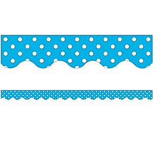 Teacher Created Resources Aqua Mini Polka Dots Border Trim, Aqua (4670)