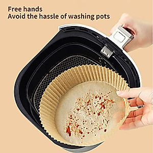 Air Fryer Disposable Paper 100 Pcs Round Non-Stick Paper Prime Oil-Proof Parchment Paper Cooking Paper for Fryers Basket Frying Pan Microwave Oven for Baking Microwave 6.3"