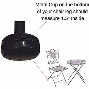 Wrought Iron Chair Glide Protector - Patio Outdoor Furniture Table Feet Leg Cap 1-1/2" Diameter Replace Accessories (16pcs)