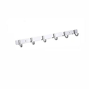 HSXJJ Wall Mounted Coat Hook Rack 304 Stainless Steel Towel Rack and Key Rack, Wall Mounted 6 Square Coat Hooks