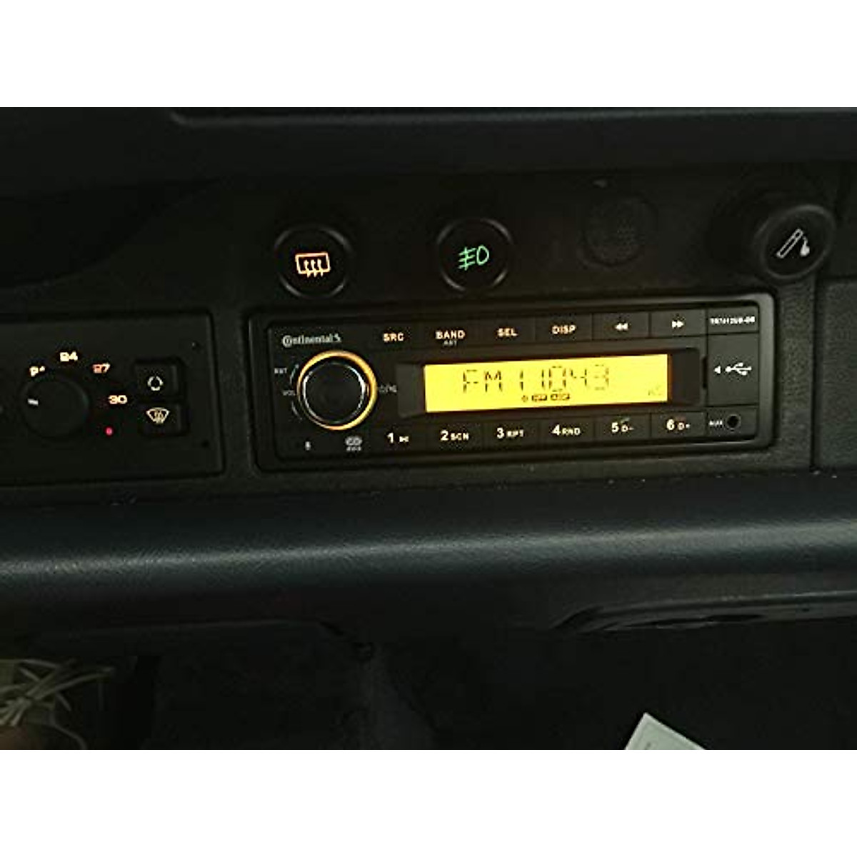 VDO Continental TR7412UB-OR European Style 12v Radio Orange Display Bluetooth (Renewed)