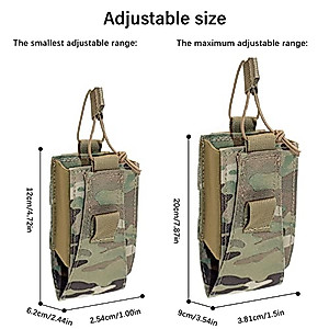 1000D Nylon Tactical Radio Holder Radio Case Radio Pouch Military Molle Radio Walkie Talkie Holder Bag Hunting Magazine Pouches Pocket for Two Ways Walkie Talkies Compatible (CP)