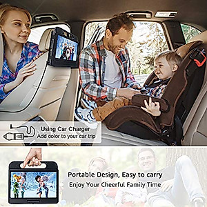 FANGOR 12.5" 1080P Portable Blu-Ray Player with 10.5" HD Swivel Screen, HDMI Out & AV in, Multi Media Player, 5 Hours Rechargeable Battery, Supports USB/SD Card, Last Memory, Region Free