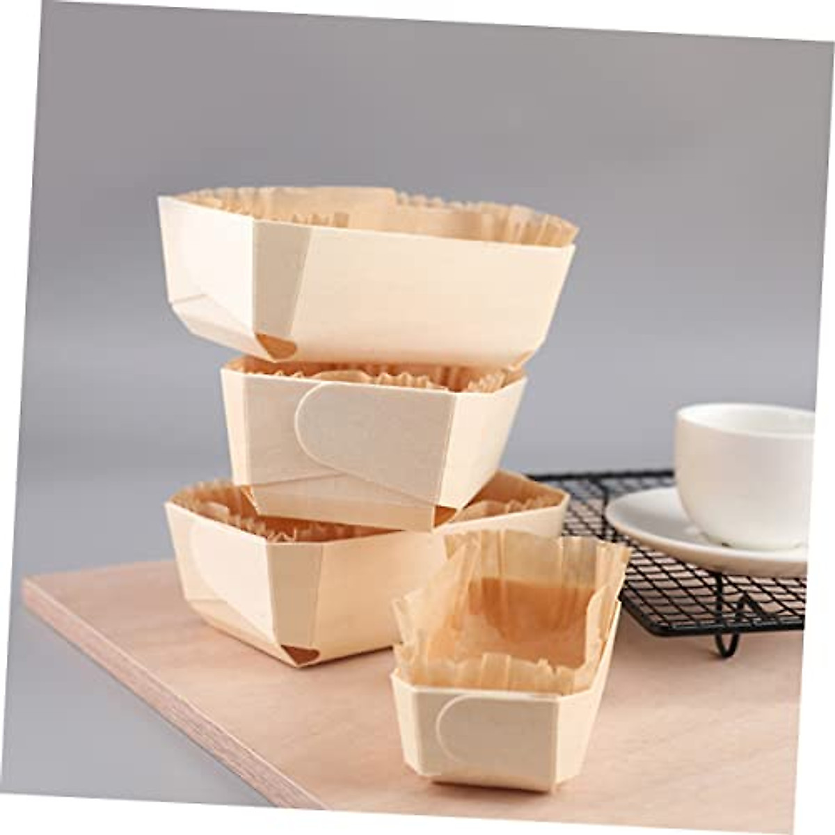 Cabilock 10pcs Wooden Toast Box Cake Mold Toaster Oven Pan Disposable Baking Pan Rectangular Bread Pan Food Storage Box Loaf Tin Cake Baking Pan Non-stick Toast Plates Cake Baking Tray Tray