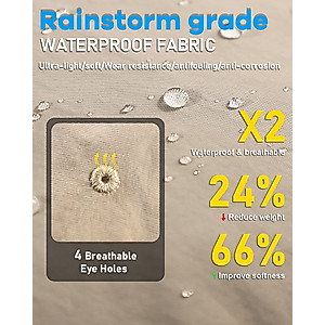 Waterproof Bucket Rain Hat for Women Wide Brim Summer UPF50+ Cowboy Sun Hat Men Foldable Soft Floppy Beach Hat Beige