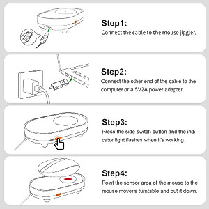 ENUSUNG Mouse Jiggler 100% Mechanical Mouse Mover with ON/Off Switch, Driver-Free USB Mouse Shaker, Undetectable Mouse Movement Simulator for Preventing PC/Computer/Laptop from Going to Sleep