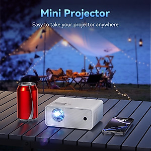 Mini Projector, CiBest Outdoor Projector 1080P Full HD, 2023 Upgraded 9500L Portable Projector, Small Home Movie Projector 200" Supported, Compatible with PS4, PC via HDMI, VGA, AV, and USB