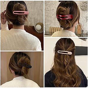 Magicsky 12 PCS Alligator Hair Claw Clips, French Matte Barrette Non-Slip Large Duckbill, Functional Raised & Wide Teeth Hair Decor Grip, Styling Beauty Accessory for Women and Girls Thick Thin Hair