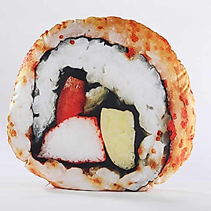 Sushi Pillow Cute Plush Throw Pillow Large Japanese Salmon Rice Sushi Roll Cushion Pillow for Bed Home Sofa