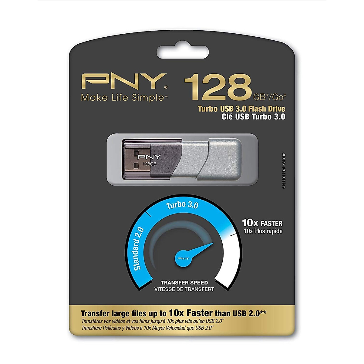 PNY USB 3.0 Flash Drive Elite Turbo Attache 3 Two Pack Bundle with (1) Everything But Stromboli Lanyard (2 Pack) 128GB, Gray