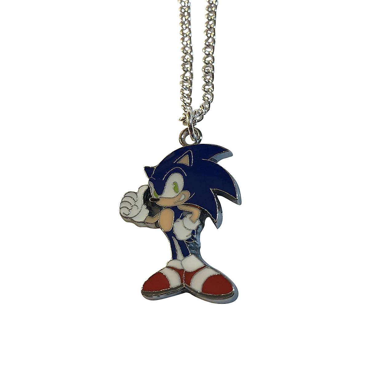 Sonic Inspired Medallion on Silver Plated Chain Gift Boxed (16" Silver Plated)