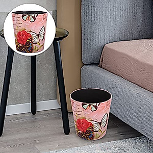 GANAZONO Leather Trash Can Wastebasket Waste Toilet Paper Bin Basket Garbage Container Wastebasket Garbage Bin for Bathroom Bedroom Office Home Car