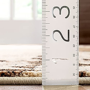 Verdant Vines Beige Modern Damask Border Rug 3x5 4x6 (3'11" x 5'3") Casual Oriental Easy Clean Stain Fade Resistant Shed Free Contemporary Floral Formal Gradient Soft Living Dining Room Rug