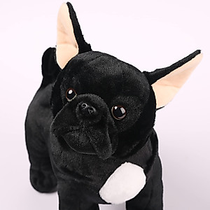 Boni 12.5 Inch Black Dog Stuffed Animal, French Bulldog Plush Stuffed Animals, Birthday Christmas Day Gifts for Child